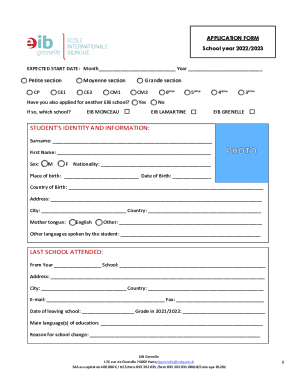 Fillable Online EIB-MONCEAU IMMERSION CLASSES Application Pack ... Fax Email Print - pdfFiller