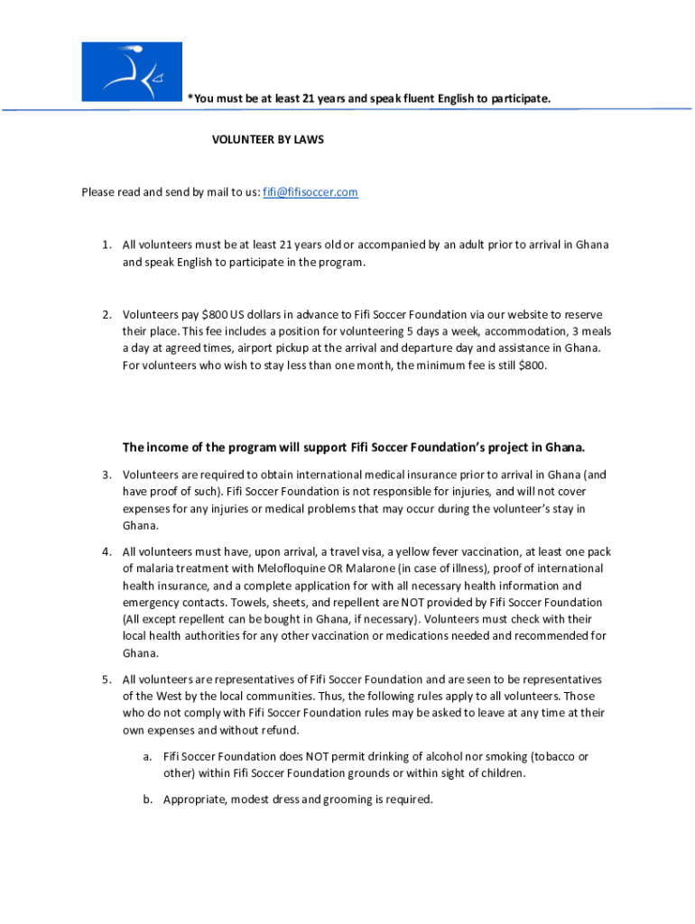 Fillable Online 1) Register at volunteer.fifa.com and fill the ...