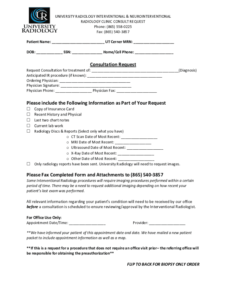 Fillable Online Interventional Radiology - Ohio State College of ...