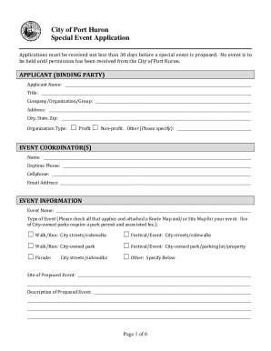 Fillable Online application for special events permit Fax Email Print ...
