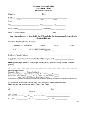 Fillable Online Library Services - Lehman - Library at Shippensburg University Fax Email Print ...