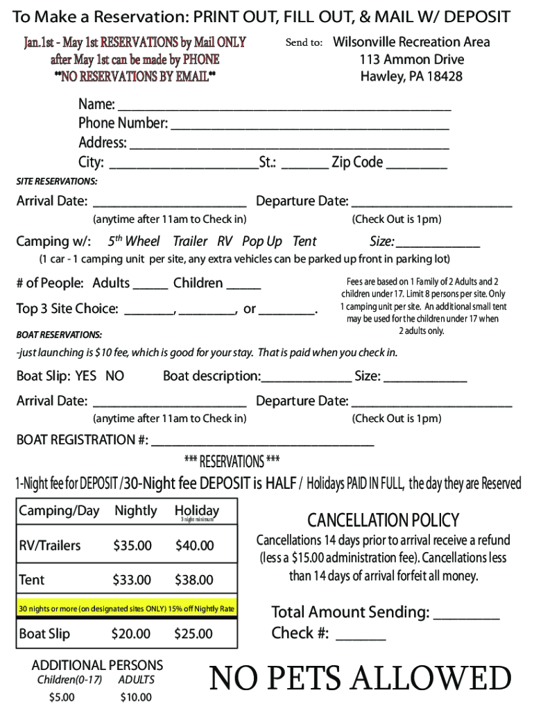 Fillable Online Hotel reservation form printable: Fill out & sign ...