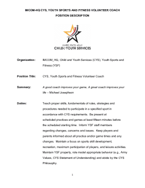 Fillable Online Youth Sports - Army CYS services - Fort Polk MWR Fax ...