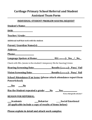Fillable Online CPS Referral and Student Assistant Team Form.docx Fax Email Print - pdfFiller