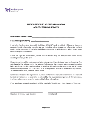 Fillable Online AUTHORIZATION TO RELEASE INFORMATION ... Fax Email ...