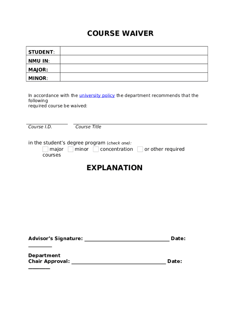 Graduate Program Course Substitution/Elective Doc Template | pdfFiller