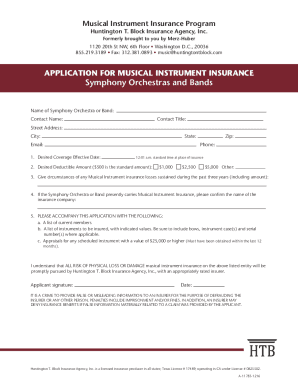 Fillable Online Musical Instrument Insurance Claims Fax Email Print ...