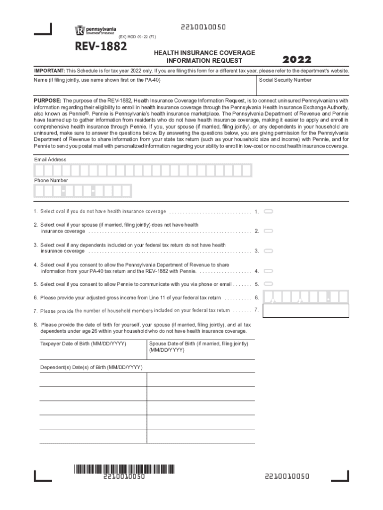 Fillable Online 2022 Health Insurance Coverage Information Request (REV ...