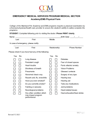 Fillable Online Emergency Medical Services Department Fax Email Print ...