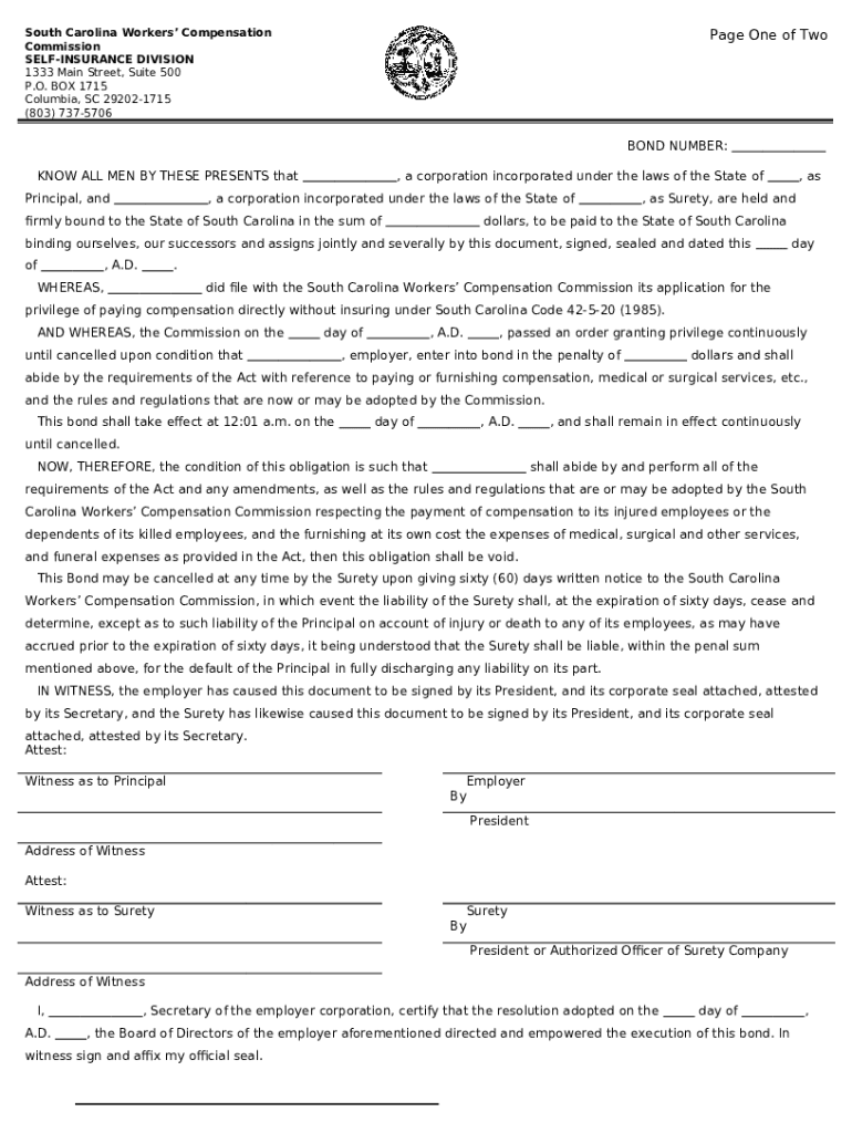 Self-Insurance sWorkers' Compensation Commission - wcc sc Doc Template ...