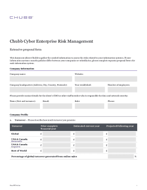 Fillable Online Chubb Cyber Enterprise Risk Management Insurance Fax Email Print - pdfFiller