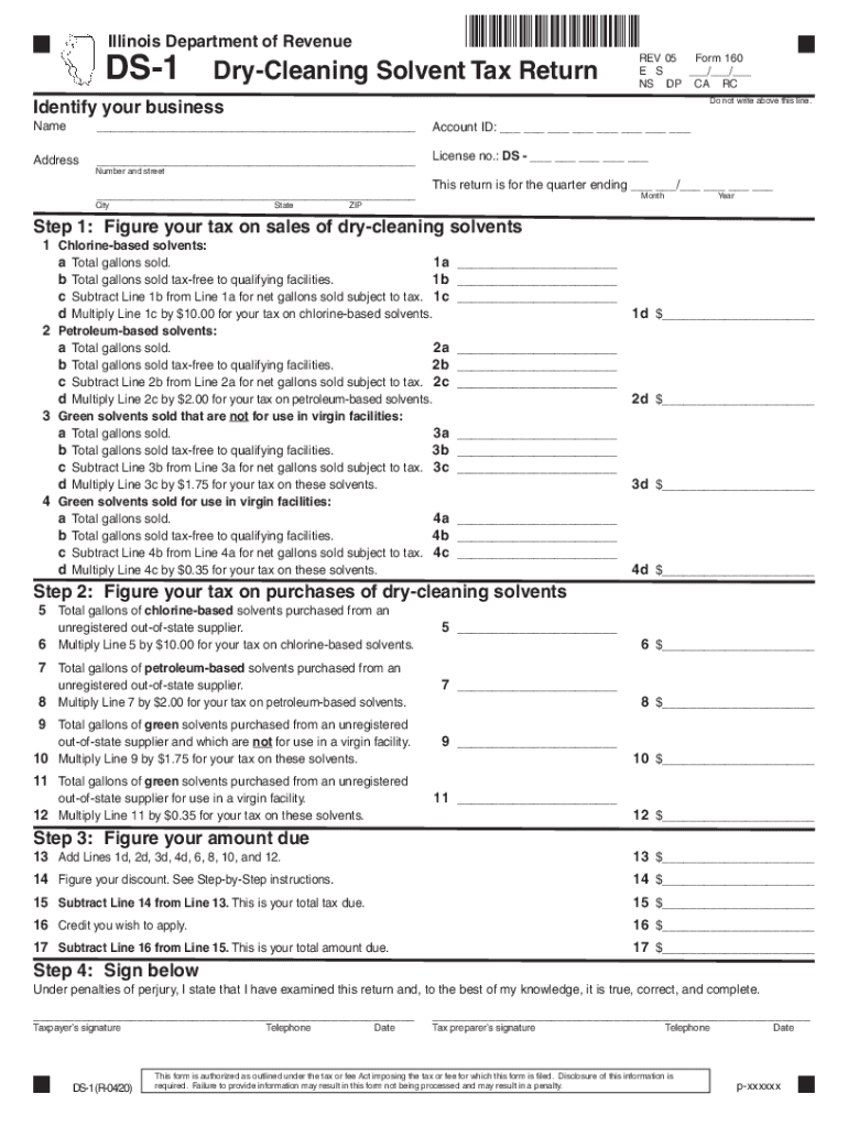 Fillable Online tax illinois DS-1, Dry-Cleaning Solvent Tax Return Fax ...