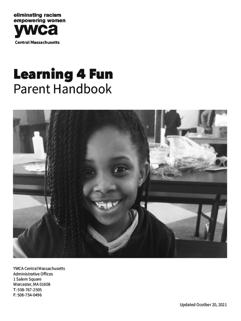 Fillable Online School Age Care Program Parent Handbook - YWCA Central Fax Email Print - pdfFiller
