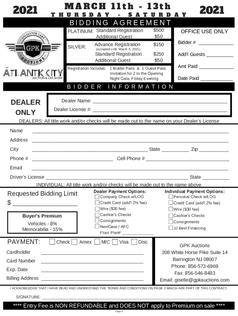 Fillable Online NEW Bidder form Fax Email Print - pdfFiller