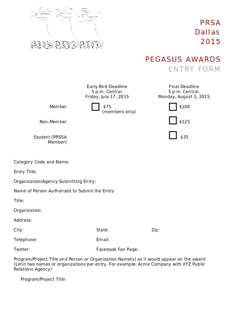 PRSA Dallas Doc Template | pdfFiller