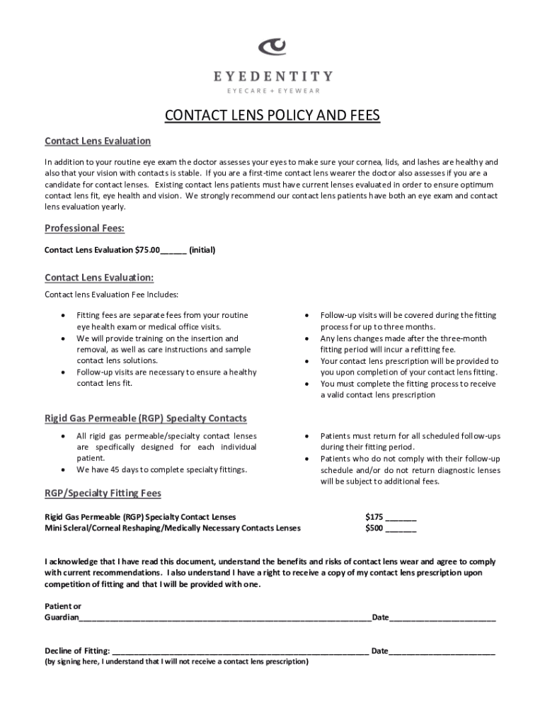 Fillable Online Patient History/Authorization for Payment/Contact Lens ...