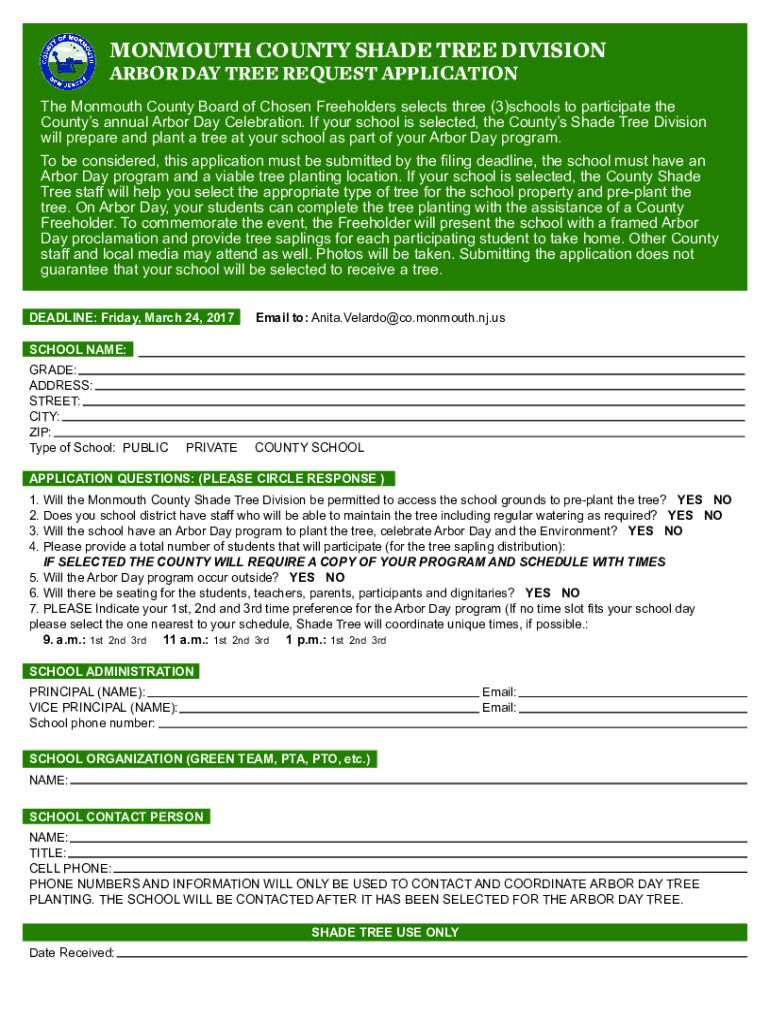 Fillable Online Press Release: County Marks Arbor Day with Tree ...