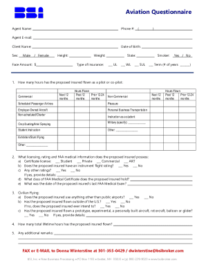 Fillable Online Basic Aviation Risk Standard Resource Sector Fax Email ...