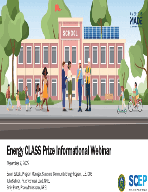 Fillable Online Energy CLASS Prize Informational Webinar Slides. These ...