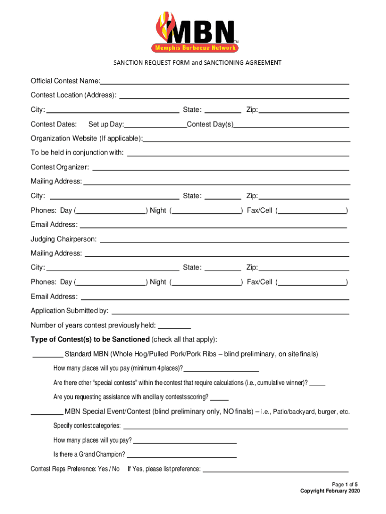 Fillable Online SANCTION REQUEST FORM and ... Fax Email Print - pdfFiller