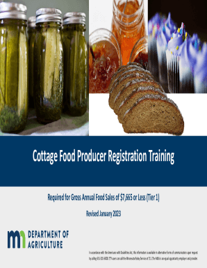 Fillable Online Cottage Food Producer Registration Training. Cottage ...