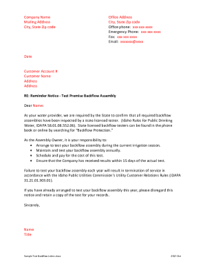 Fillable Online puc idaho Sample Test Backflow Letter.pdf Fax Email ...