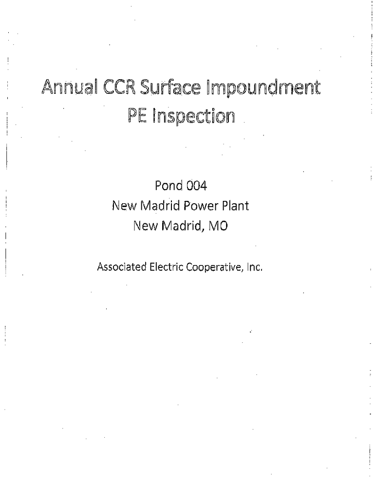 Fillable Online report on - annual ccr landfill pe inspection utility ...