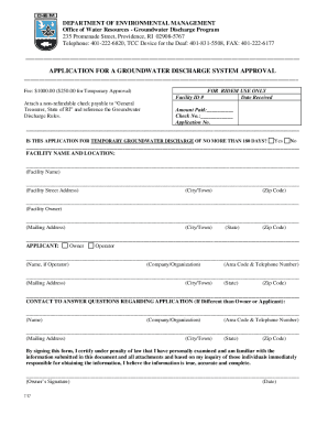 Fillable Online dem ri Groundwater Permits - Application Forms and Technical ... Fax Email Print ...