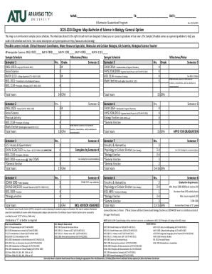 Fillable Online 2023-2024 Degree Map-Bachelor of Science in Biology Fax Email Print - pdfFiller