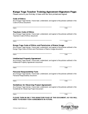 Fillable Online SAMPLE YOGA CONTRACT FOR TEACHERS Fax Email Print - pdfFiller