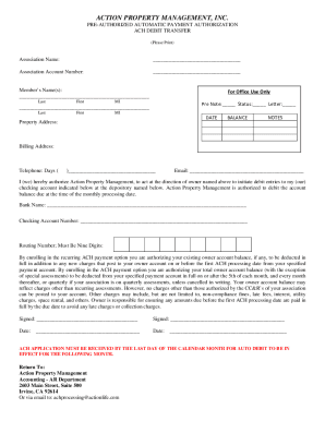 Fillable Online ACH Agreement - Blank Fax Email Print - pdfFiller