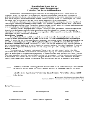 Fillable Online Protection Plan Agreement/Waiver Form Sample Clauses ...