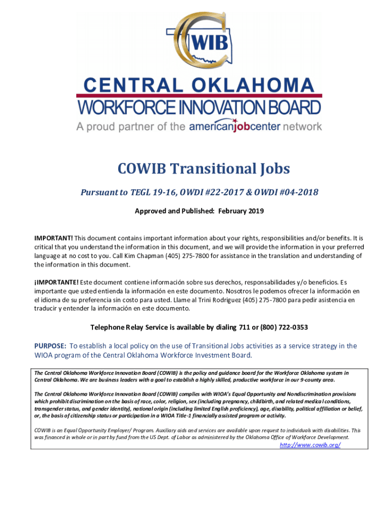 Fillable Online TRAINING AND EMPLOYMENT GUIDANCE LETTER No. ... Fax Email Print - pdfFiller