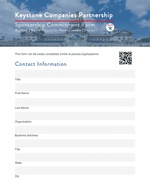 Fillable Online Keystone Companies Sponsorship Commitment Form Fax ...