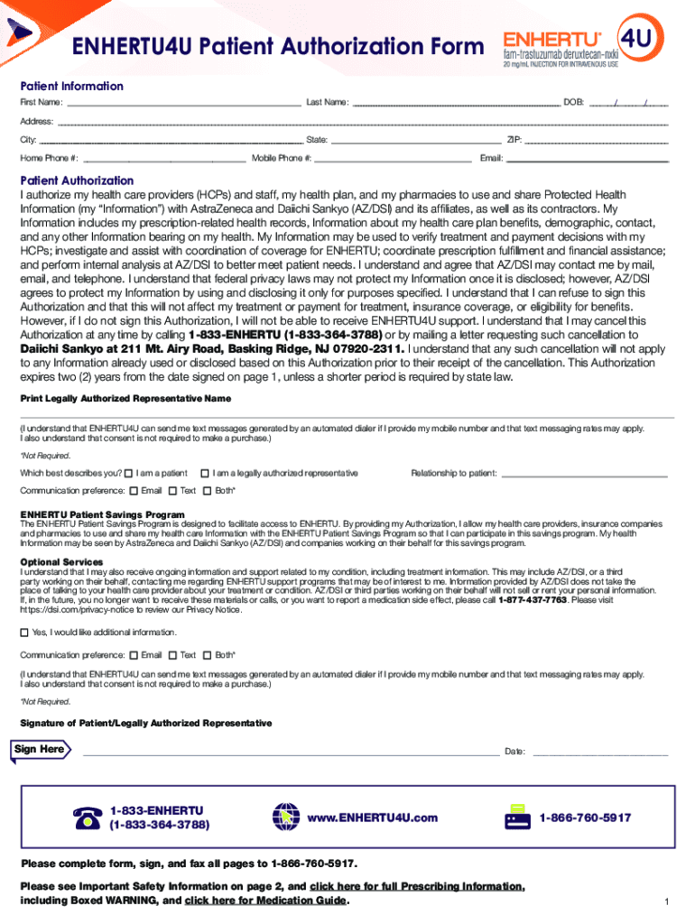 Fillable Online Enhertu CCRD Prior Authorization Form Fax Email Print - pdfFiller