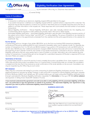 Fillable Online Real Time Eligibility Request 270/271 User Agreement ...