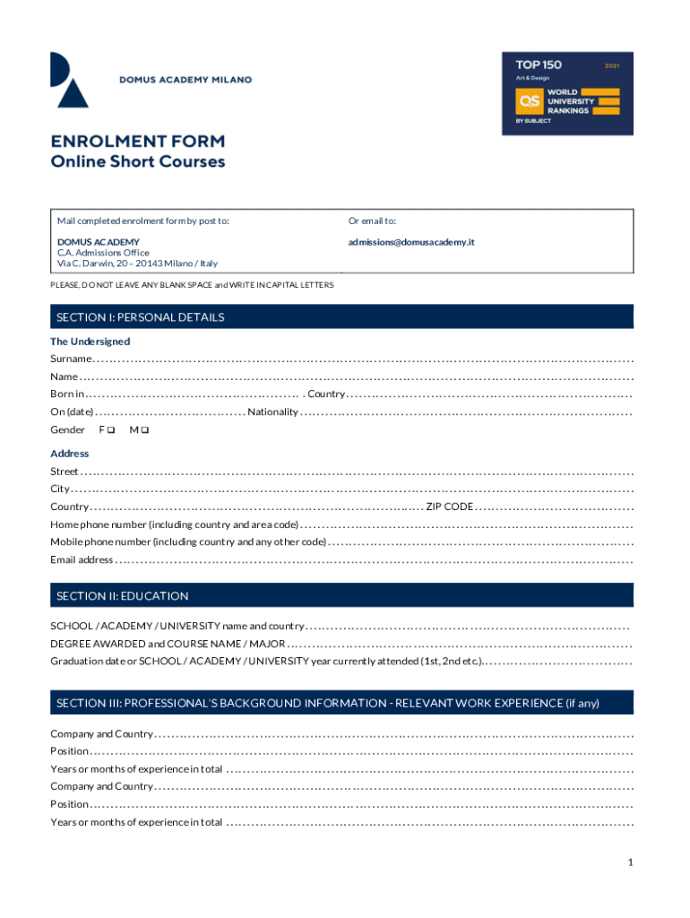 Fillable Online APPLICATION FORM - dp-education Fax Email Print - pdfFiller