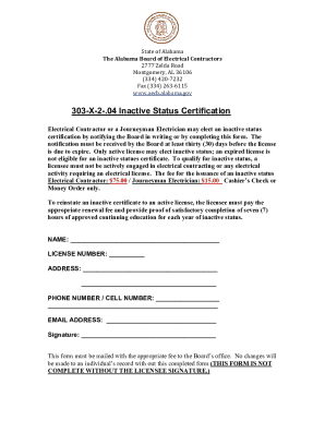 Fillable Online aecb alabama FormsAlabama Electrical Contractors Board ...