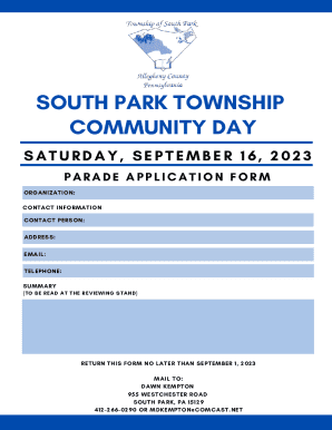 Fillable Online the Parade Application form Fax Email Print - pdfFiller