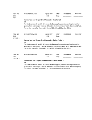 Fillable Online Sparrowfoot Custodian PWS with clin structure .pdf.docx ...