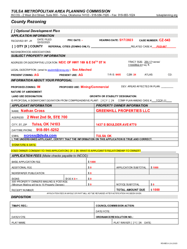 Fillable Online Tulsa County Releases Draft of Zoning Code Update Fax ...