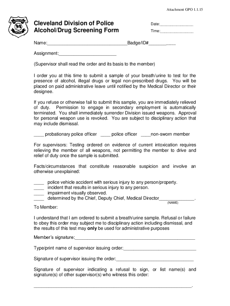 Fillable Online Cleveland Police Removed Officer Names from Discipline ...