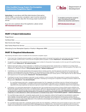 Fillable Online development ohio Ohio Qualified Energy Project Tax ...