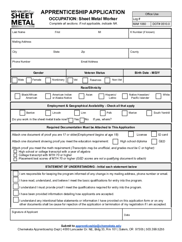 Fillable Online Sheet Metal State Apprenticeship Advisory Committee Fax Email Print - pdfFiller