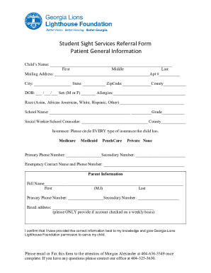 Fillable Online Patient History Form Responsible Party REFERRAL ... Fax ...