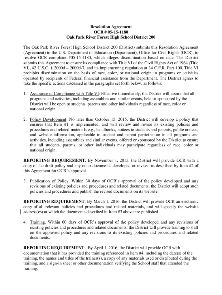 Fillable Online www2 ed Oak Park and River Forest High School District 200 (PDF). Resolution ...