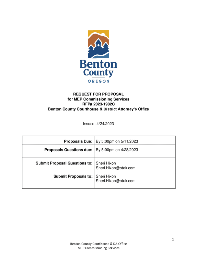 Fillable Online Request for Proposal for MEP Commissioning Services Fax ...