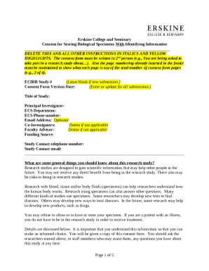 Consent template, stored specimens with identifiers Doc Template ...