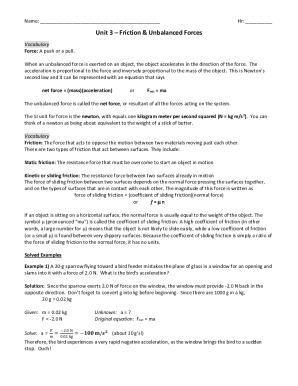 Fillable Online Friction and Gravity Problem Worksheet Fax Email Print ...