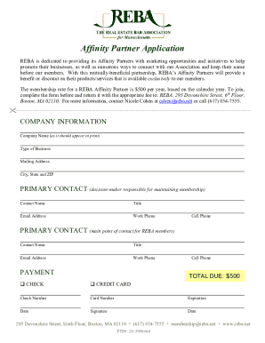 Fillable Online Affinity Partner Application Fax Email Print - pdfFiller